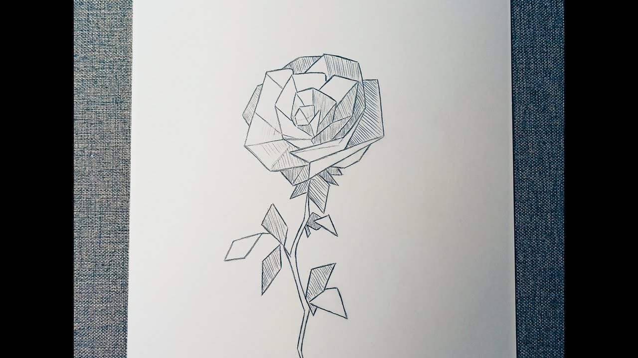 How to draw a simple Rose l Step by step drawing - YouTube