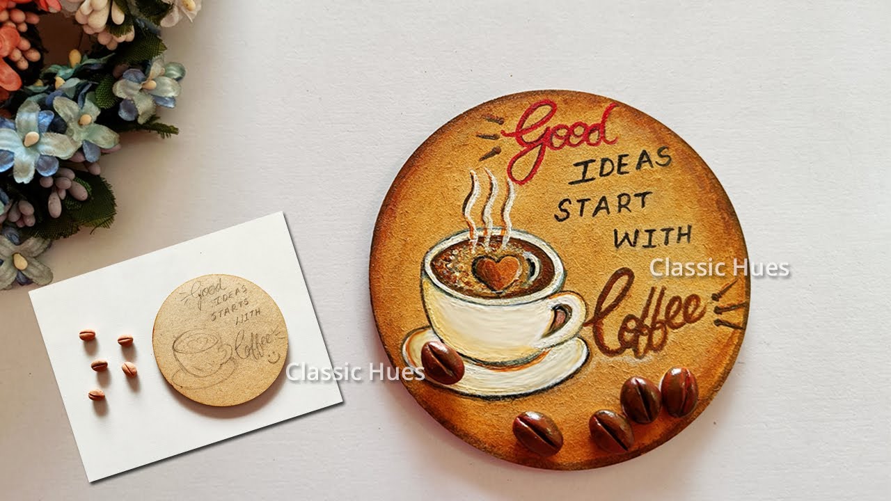 MDF Coaster Painting | How To Paint Coasters | DIY Tea Coasters - YouTube