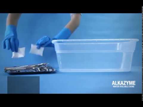 Procedure in using Alkazyme enzymatic detergent - YouTube