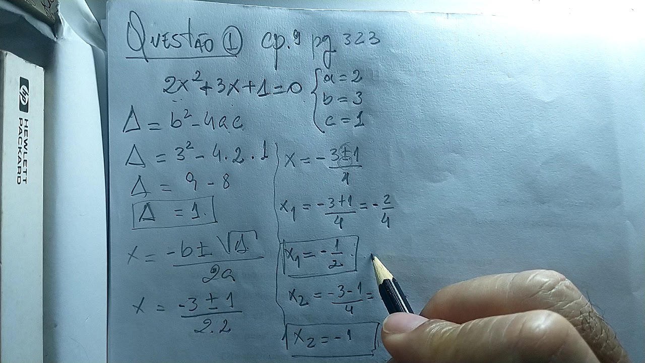 Exercício 1_Gabarito_Equação do 2º grau(cap. 9- Apost. 2) - YouTube