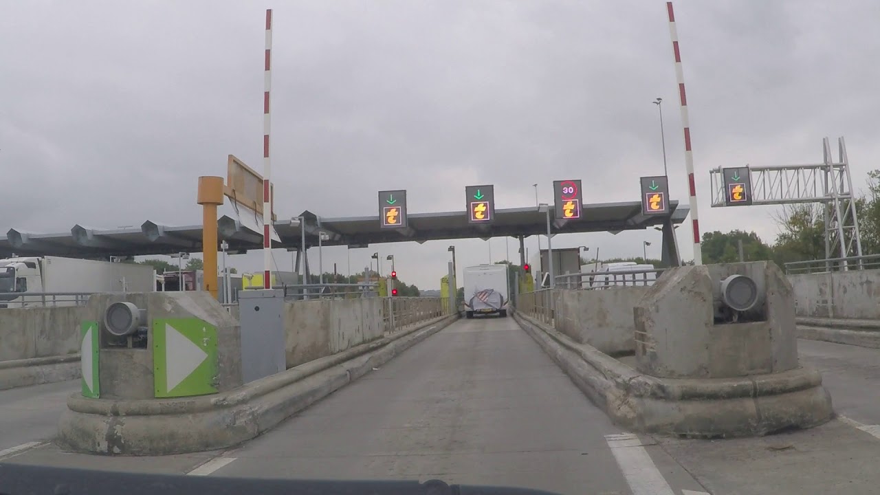 France by Autoroute - A26 S J3 for St Omer and toll plaza - YouTube