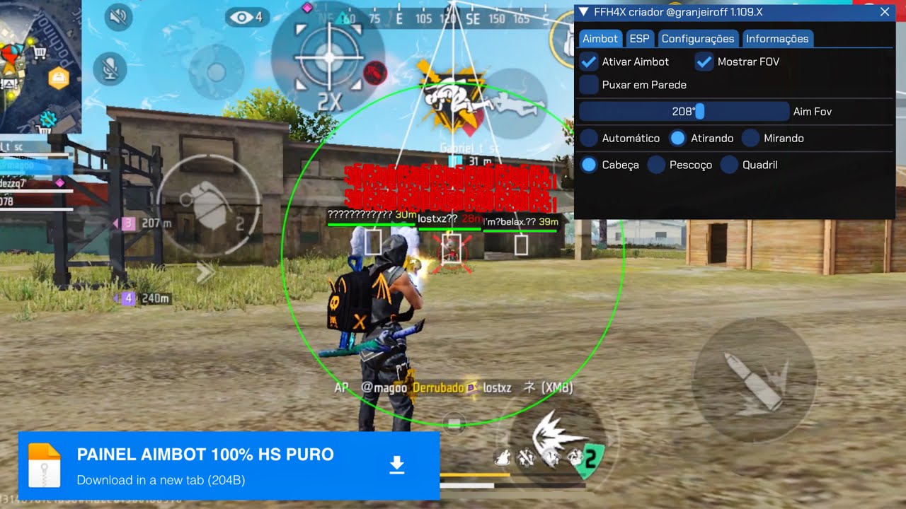 PAINEL EXTERNAL HEADTRICK ANDROID E IOS 😈 NOVO XIT FREE FIRE 🎯 | LINK ...