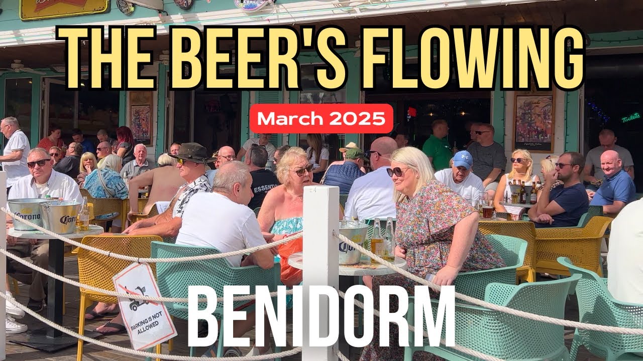 Today in Benidorm: The Beer's Flowing | Crowded Bars - YouTube