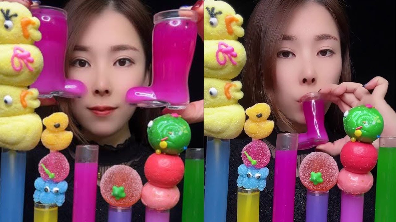 ASMR Rainbow Drinks | Drink Water to Stress | Shoes - YouTube