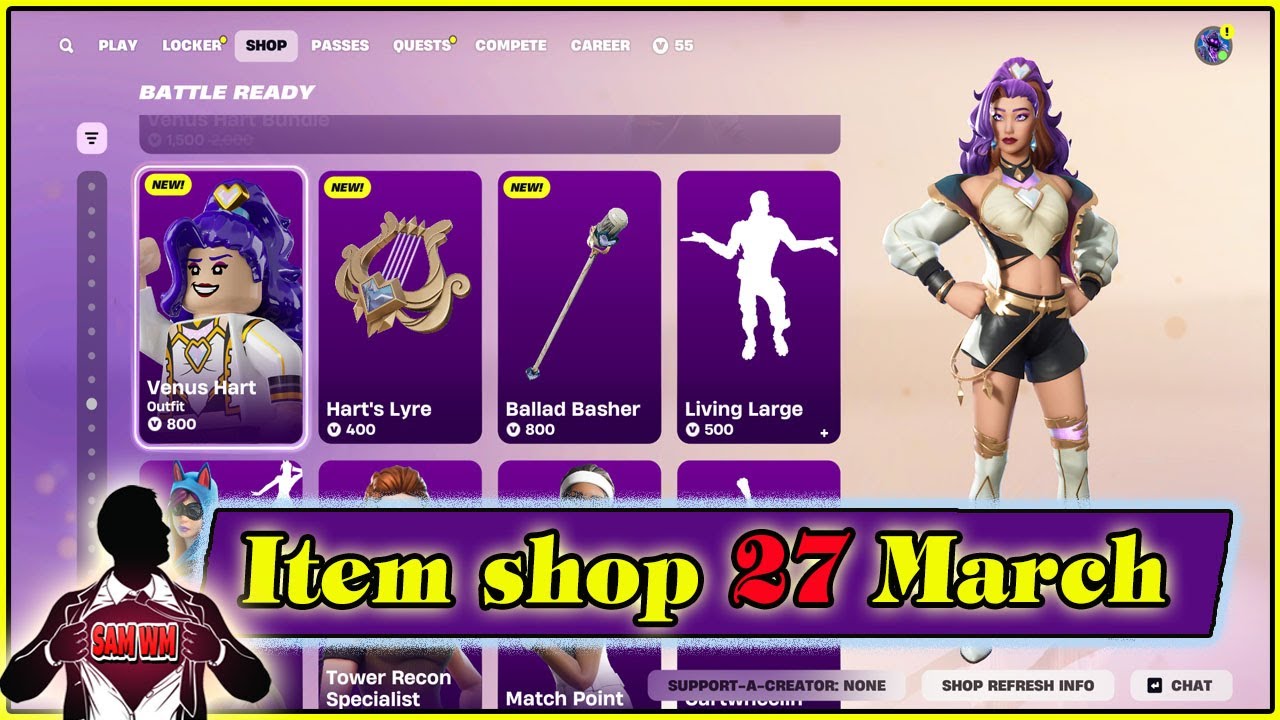 item shop 27 march 2025 / Venus Hart new bundle Now - YouTube