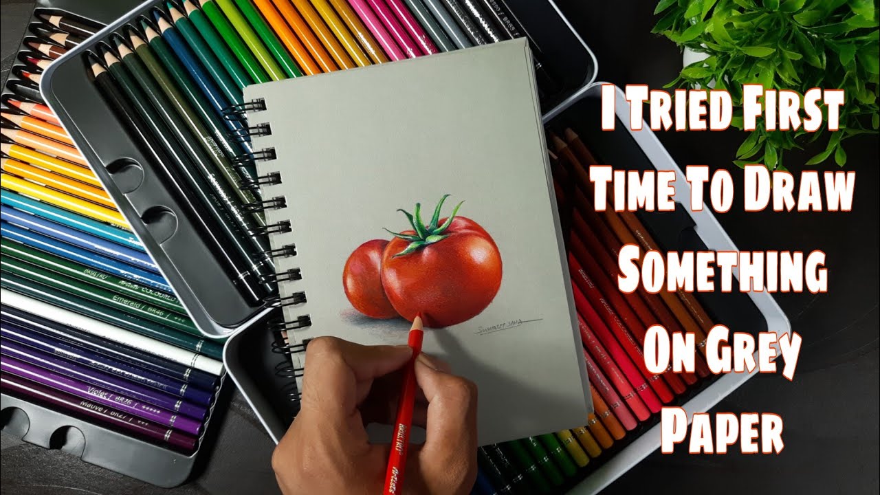 How to use colour pencil on grey paper | Brustro colour pencil and Grey ...
