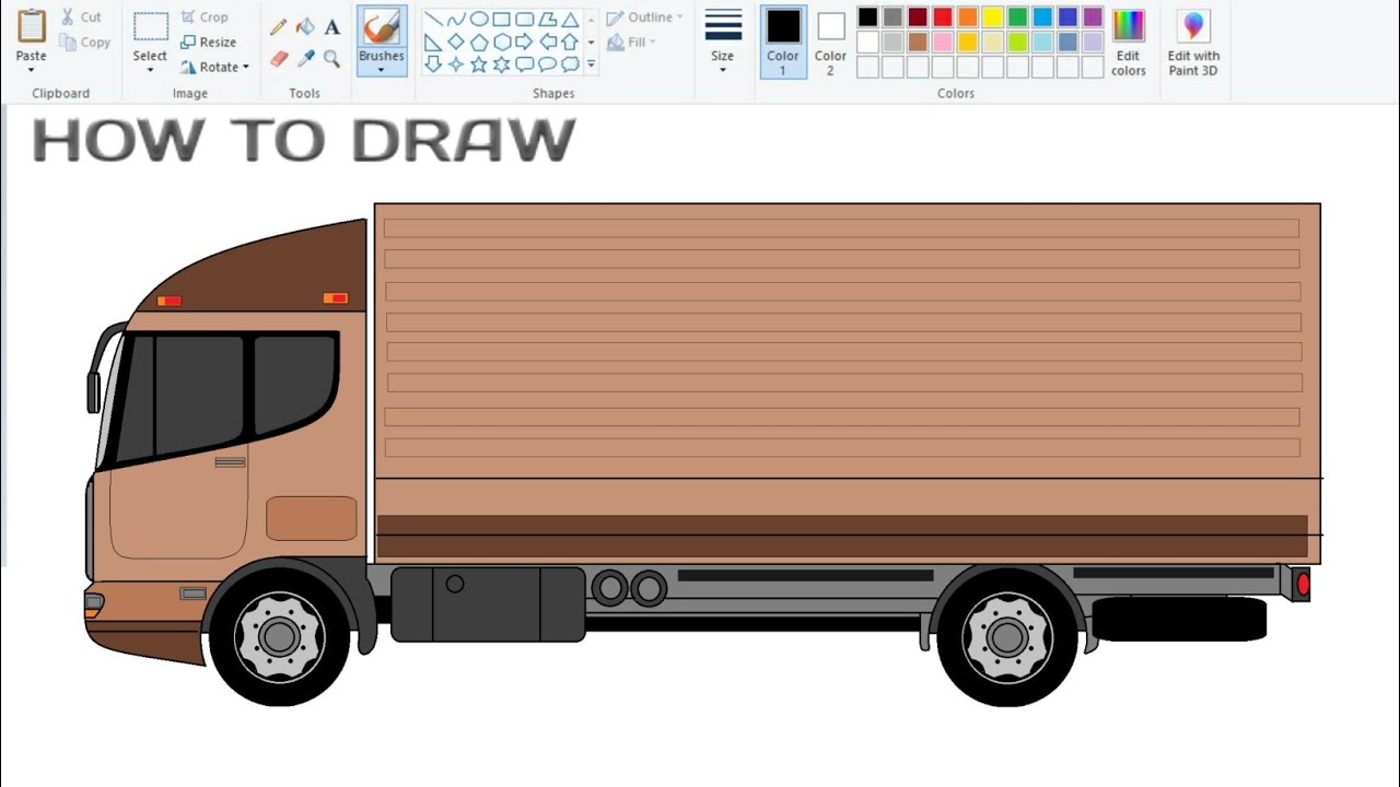 How to draw a Truck step by step on computer | Truck Drawing Tutorial ...
