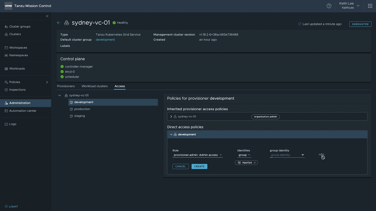 Demo: Tanzu Mission Control Integrated with Tanzu Kubernetes Grid ...