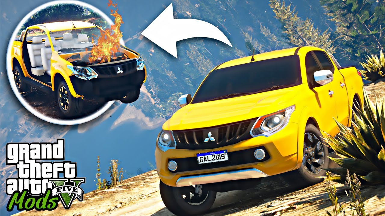 JOGUEI UMA MITSUBISHI L200 TRITON DO MONTE CHILIAD! - GTA 5 MOD - YouTube