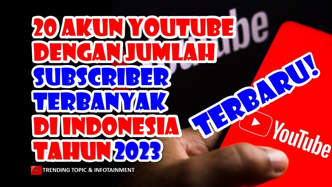 20 Youtuber Dengan Subscribe Terbanyak Di Indonesia Tahun 2023 Terbaru