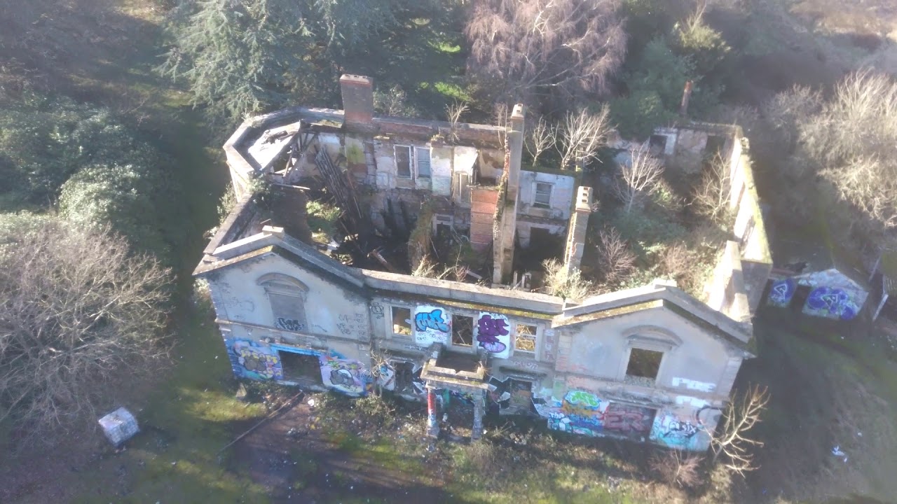 Ruin - Hollywood Lodge Epsom from drone - YouTube