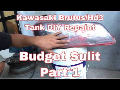 Kawasaki Brutus/hd3 DIY Tank repaint Part 1 - YouTube