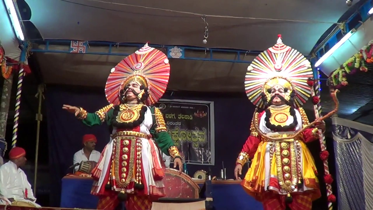 Yakshagana -- Thenku-Badagu - Karna Parva - 9 - YouTube