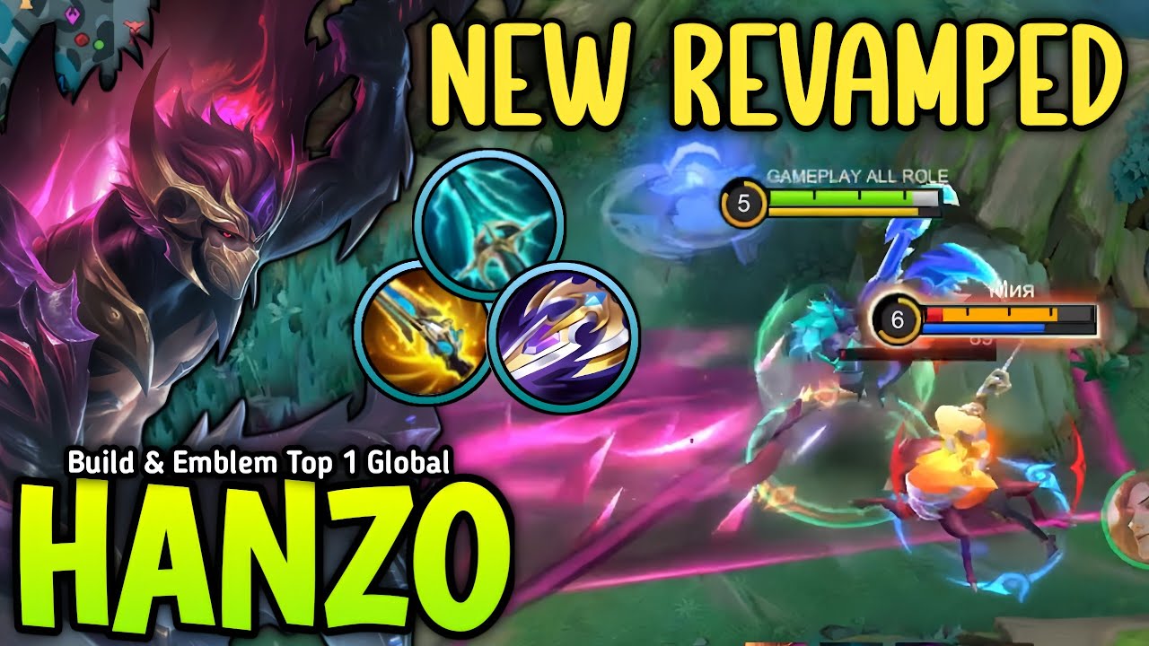 HANZO REVAMP BEST BUILD AND EMBLEM THE KING OF JUNGLER FOR SEASON 36😱 ...