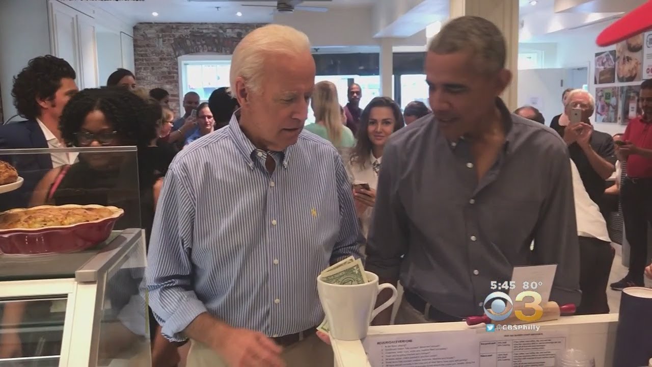 Obama, Biden Visit Washington, DC Bakery - YouTube