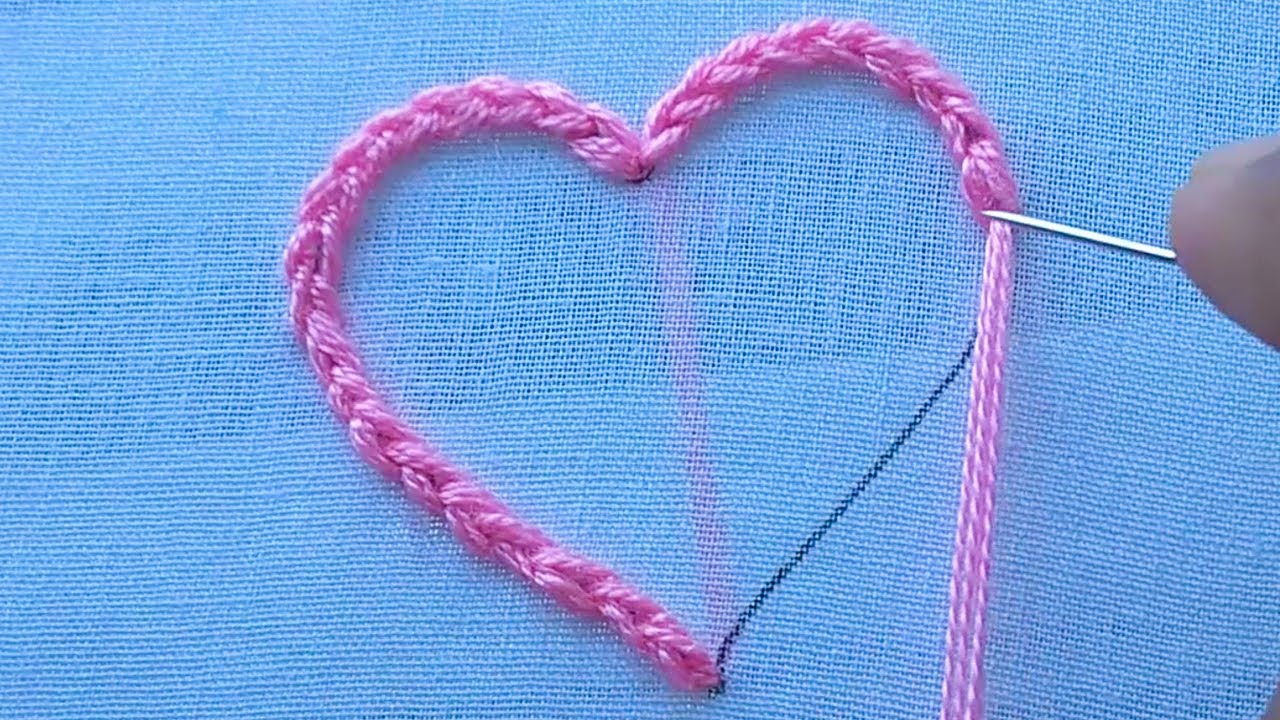 Hand Embroidery Super Easy Heart Shape Embroidery Tutorial for ...