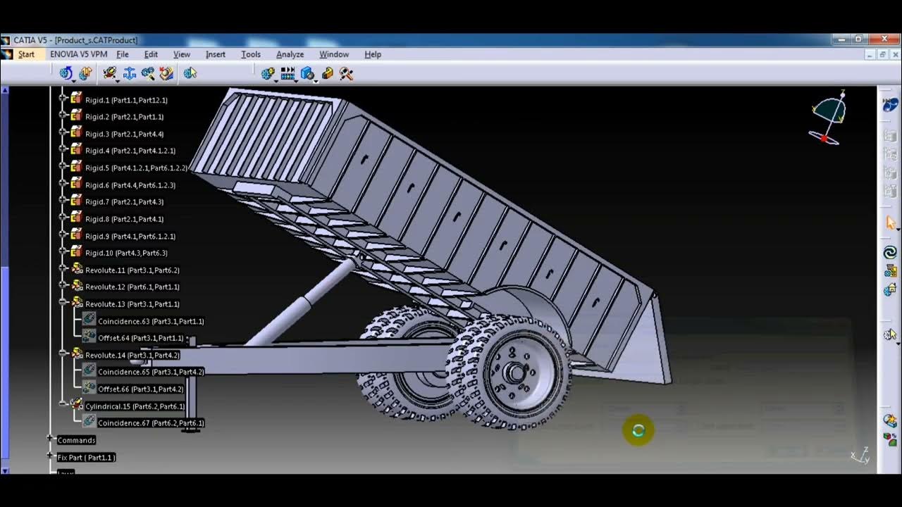 Tutorial - CATIA DMU Kinematics Tractor Trolley - YouTube