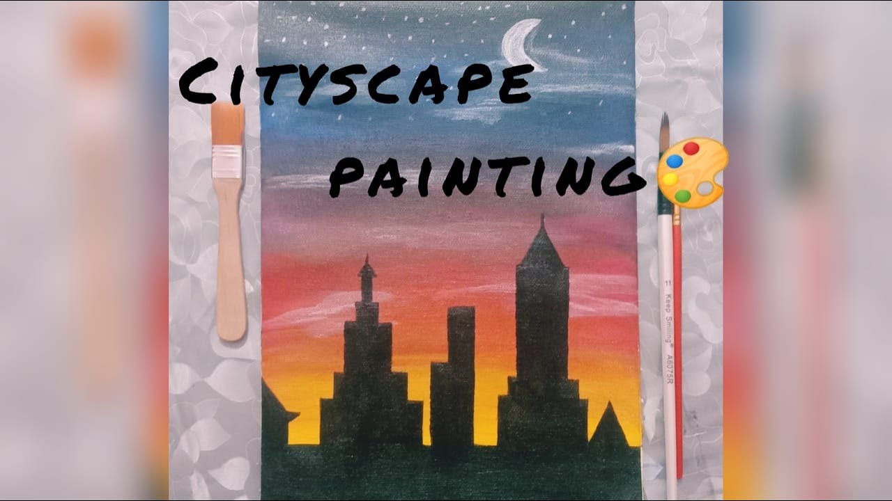Easy cityscape painting tutorial for beginner |2021| artisticzest - YouTube