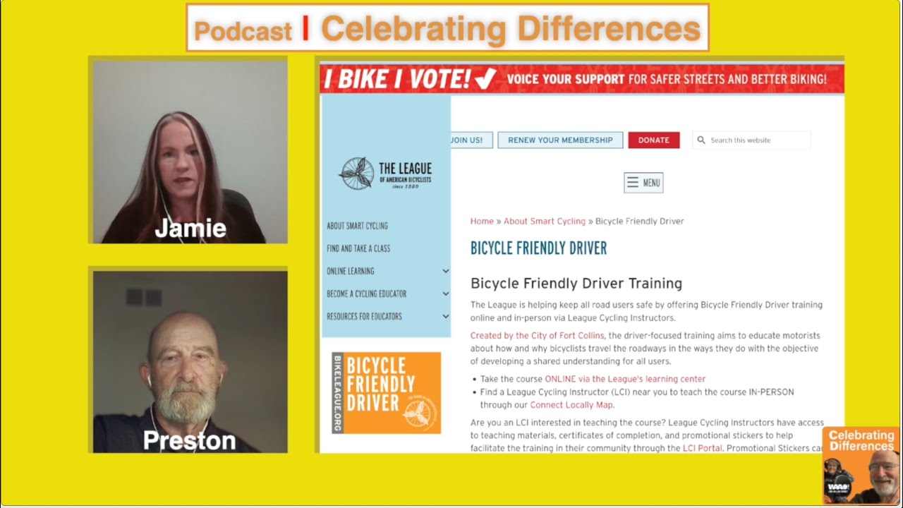Celebrating Differences 100 | Bicycle Friendly Drivers | Jamie Gaskill ...