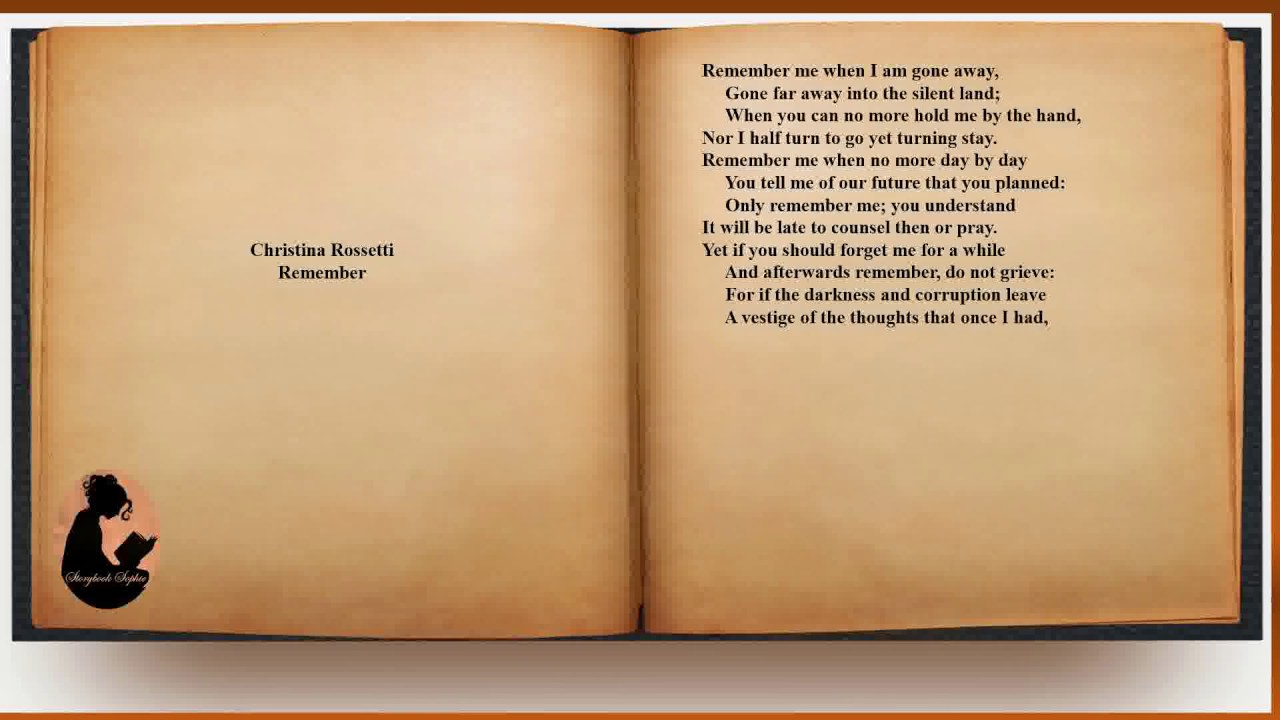Christina Rossetti - Remember (audio with text) - YouTube