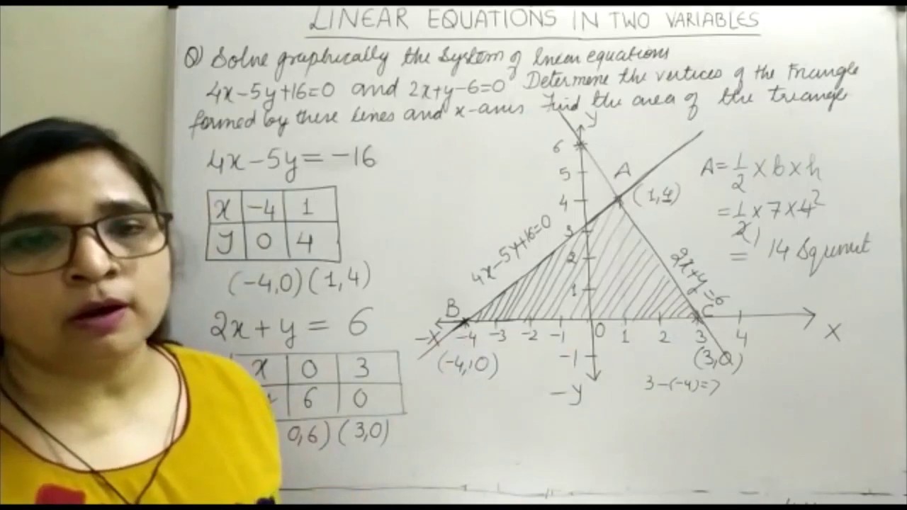 Class 10 Chapter Linear Equation in Two Variable (Finding the area of ...