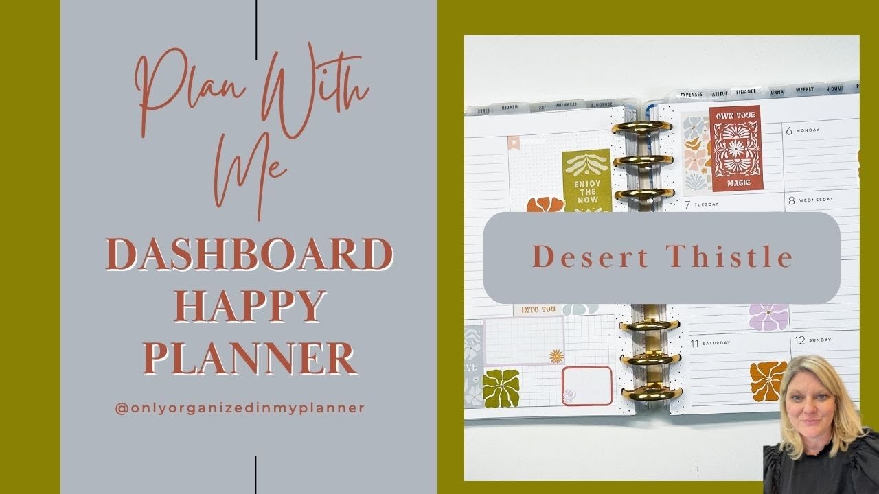 Plan With Me | Happy Planner Desert Thistle | Dashboard Planner - YouTube