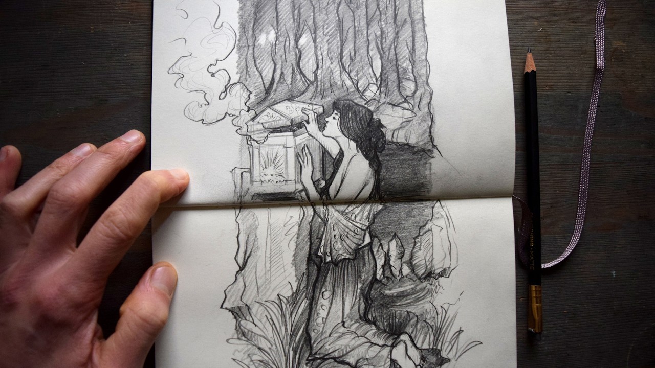 Unlocking Waterhouse's 'Pandora' - Pencil Drawing Master Study - YouTube
