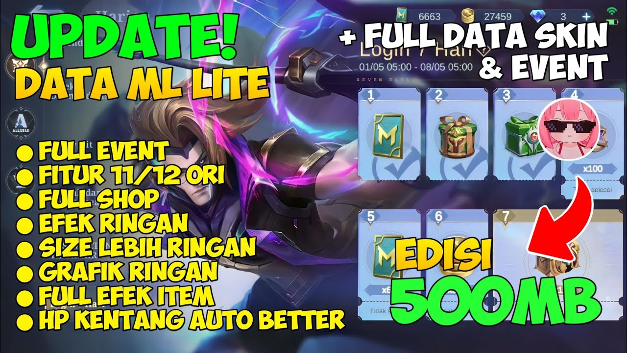 Update Data Ml Lite 500Mb Full Event & Full Skin Patch All Star | Ml ...