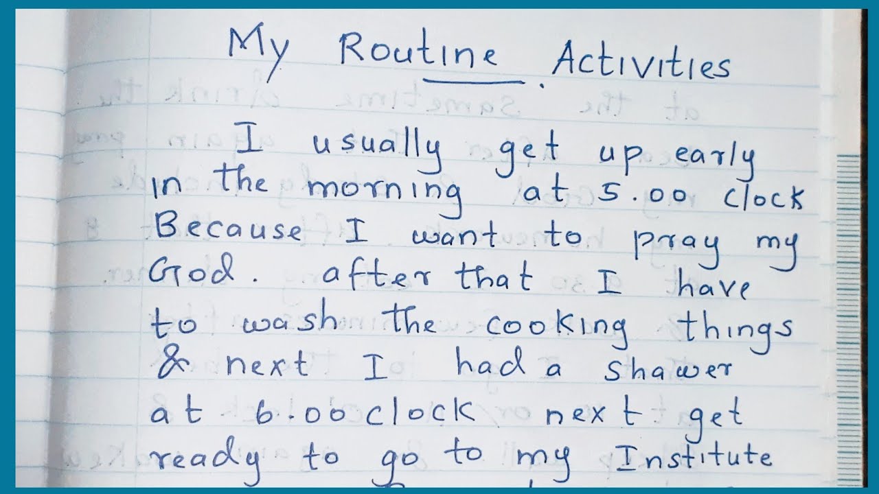 My Routine Activities | How to write our Routine Activity ? | Daily ...