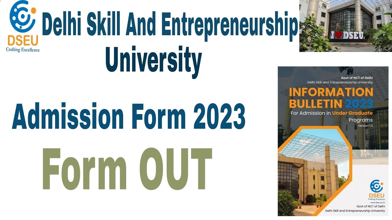 DSEU Admission form 2023 Delhi Skill And Entrepreneurship University ...