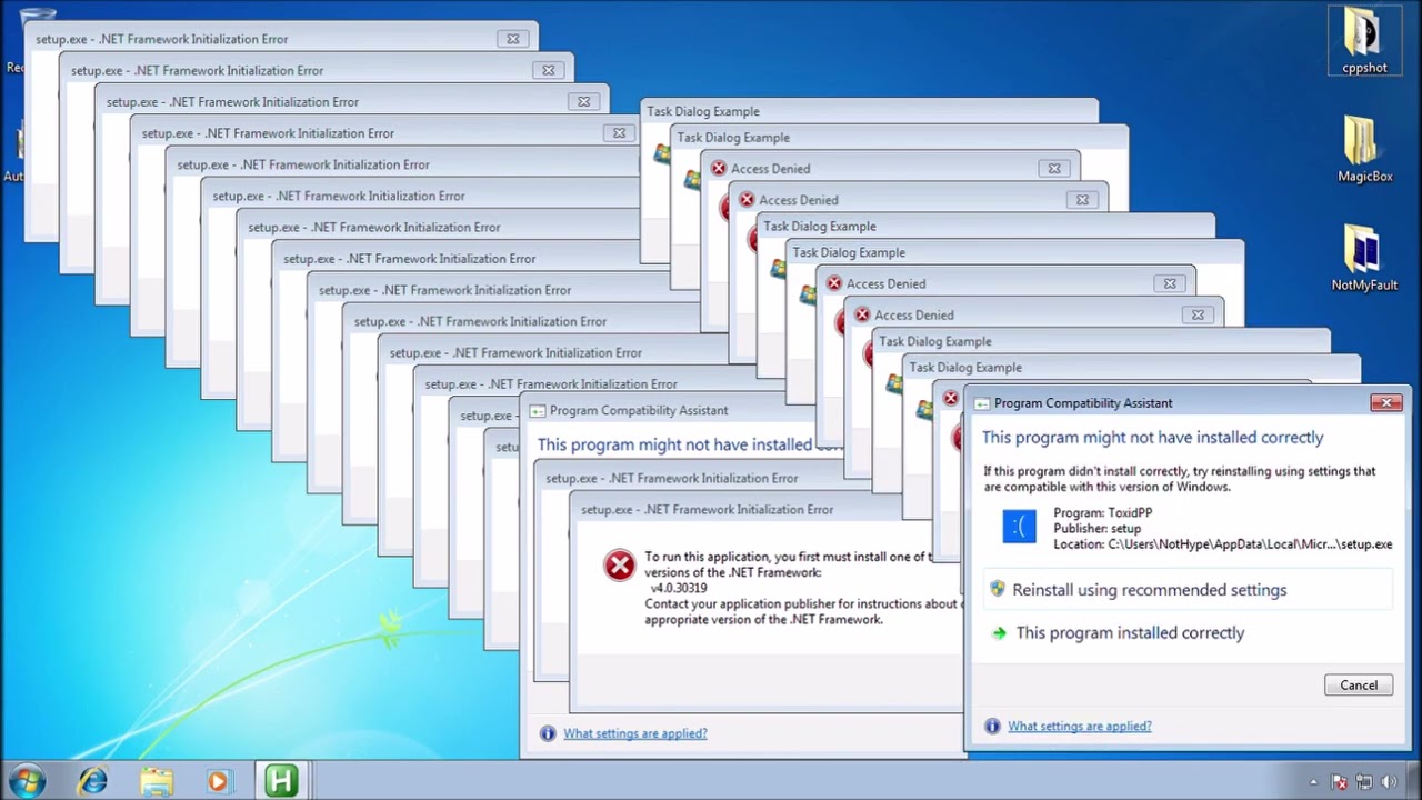 windows seven crazy error preview - YouTube