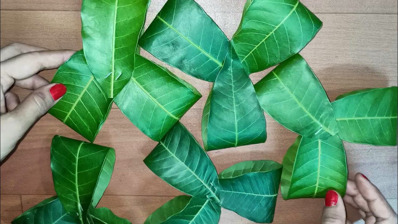 Toran Making | Mango Leaf Toran for Door | Toran Door Hanging/Door ...
