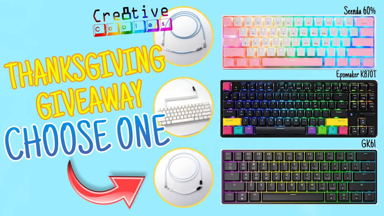 Thanksgiving Gaming Keyboard With Custom Cable Giveaway 2021 - YouTube