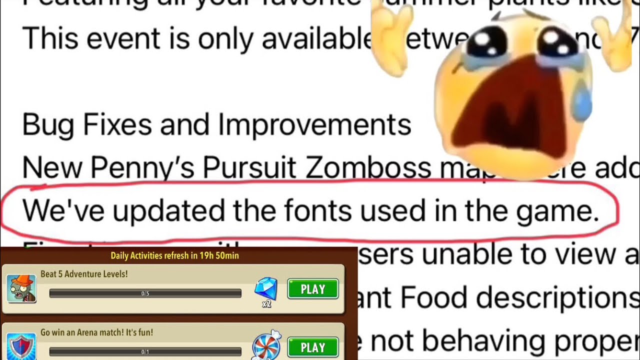 PvZ 2’s 10.6.1 “updated fonts” are terrible - YouTube