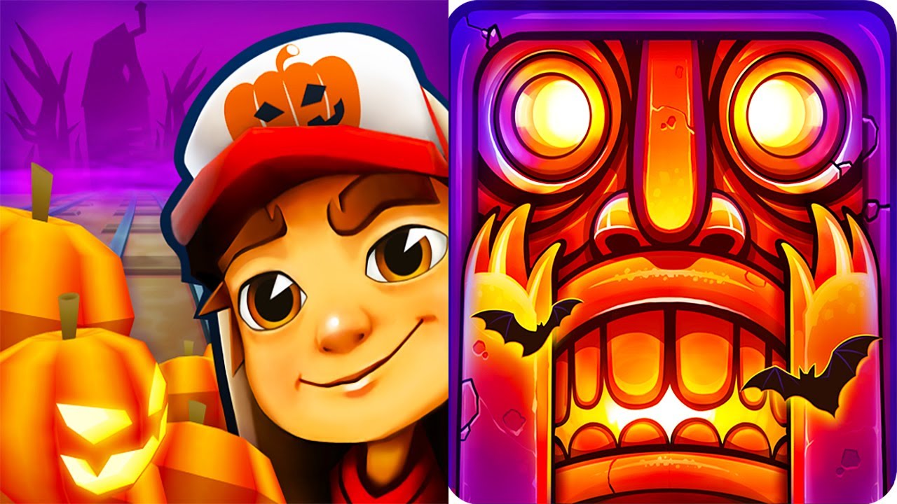 Subway Surfers Haunted Hood VS Temple run 2 Spooky Summit ! Howl Mike ...