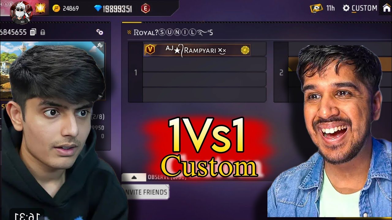 1 Vs 1 Custom | Free Fire 1vs1 Custom match | Total gaming Vs Desi ...