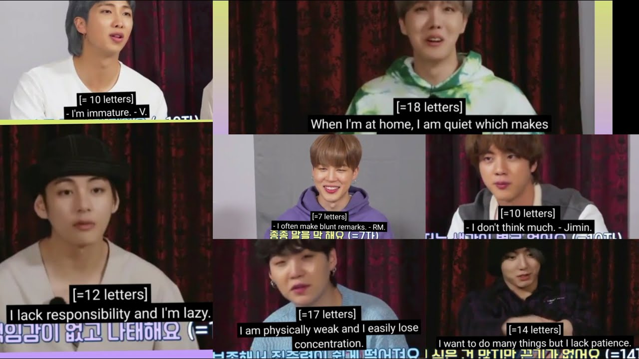 BTS members proudly shouting out their flaws😍💜 - YouTube