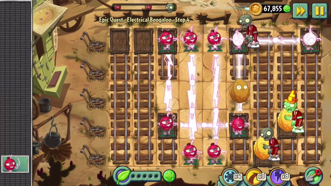 Plants vs Zombies 2 New Epic Quest Electric Currant New Plant! - YouTube