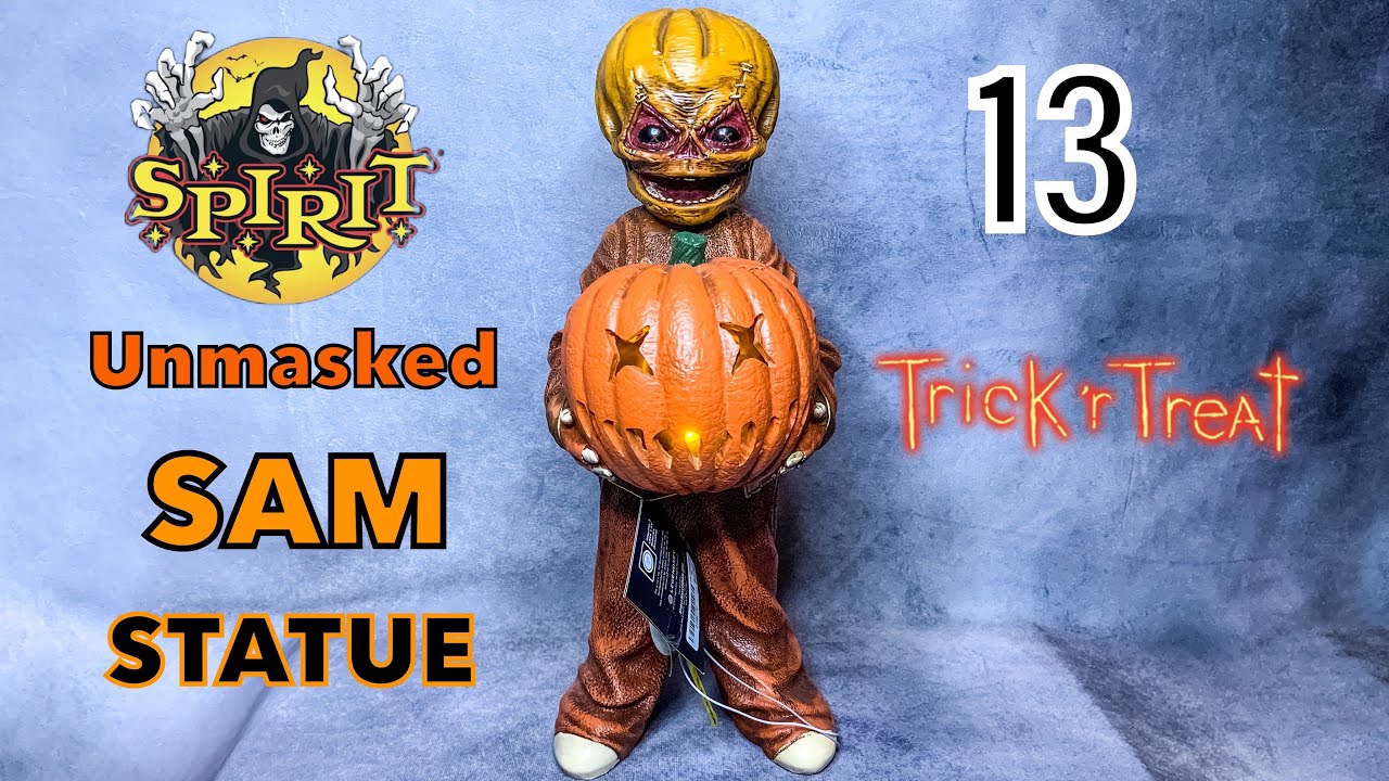 Spirit Halloween: Trick 'r Treat Light-Up Unmasked Sam Statue Review ...
