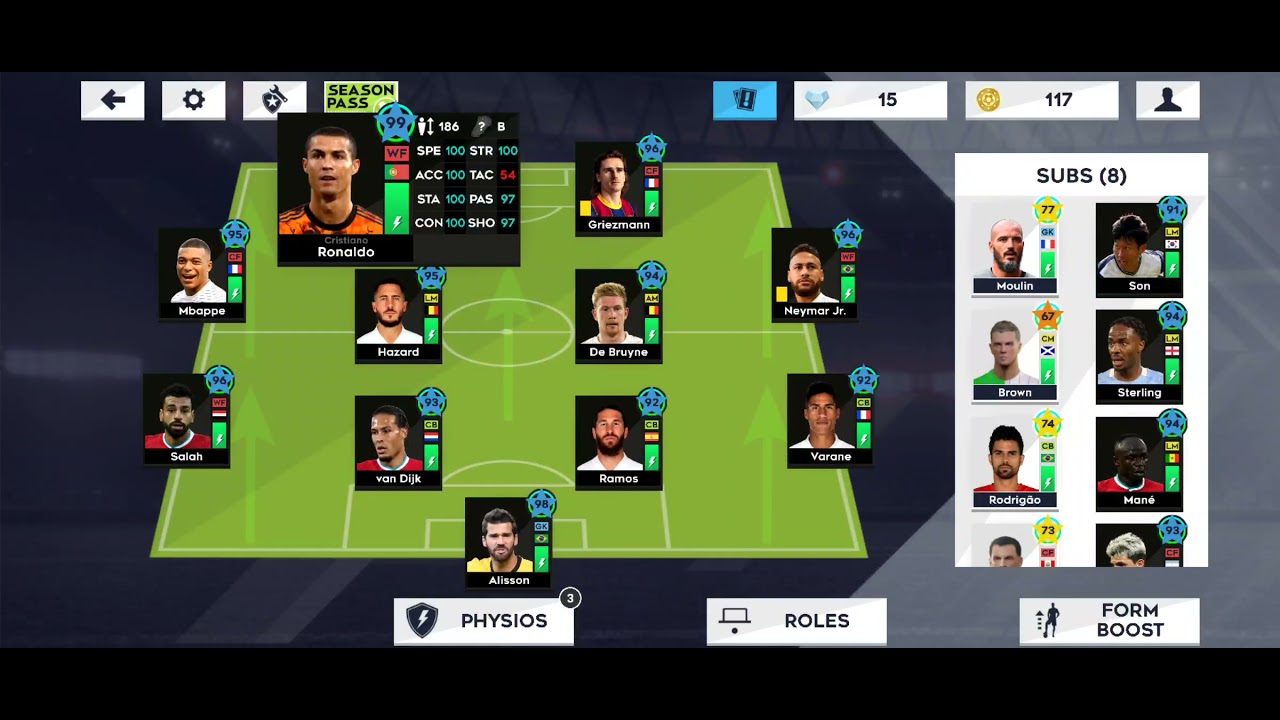 99 rated ronaldo dls 21 - YouTube