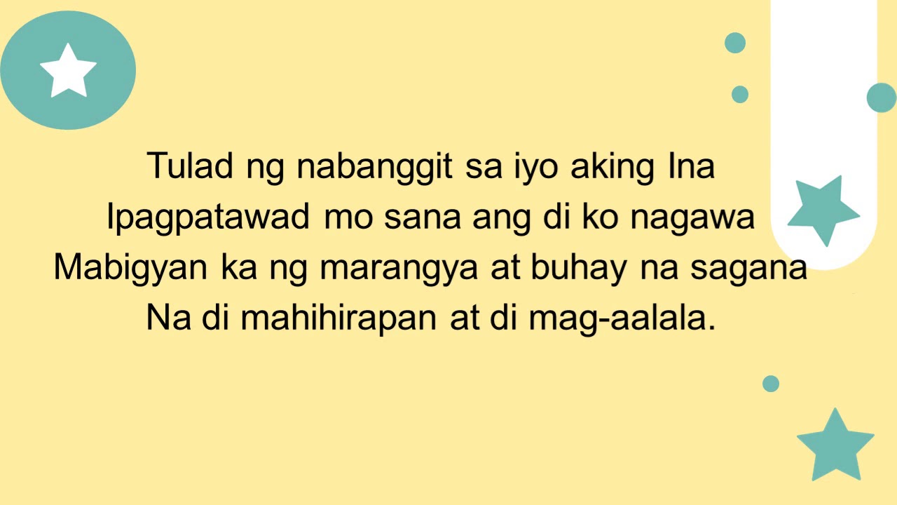 Salamat, aking Ina (Tula) - YouTube