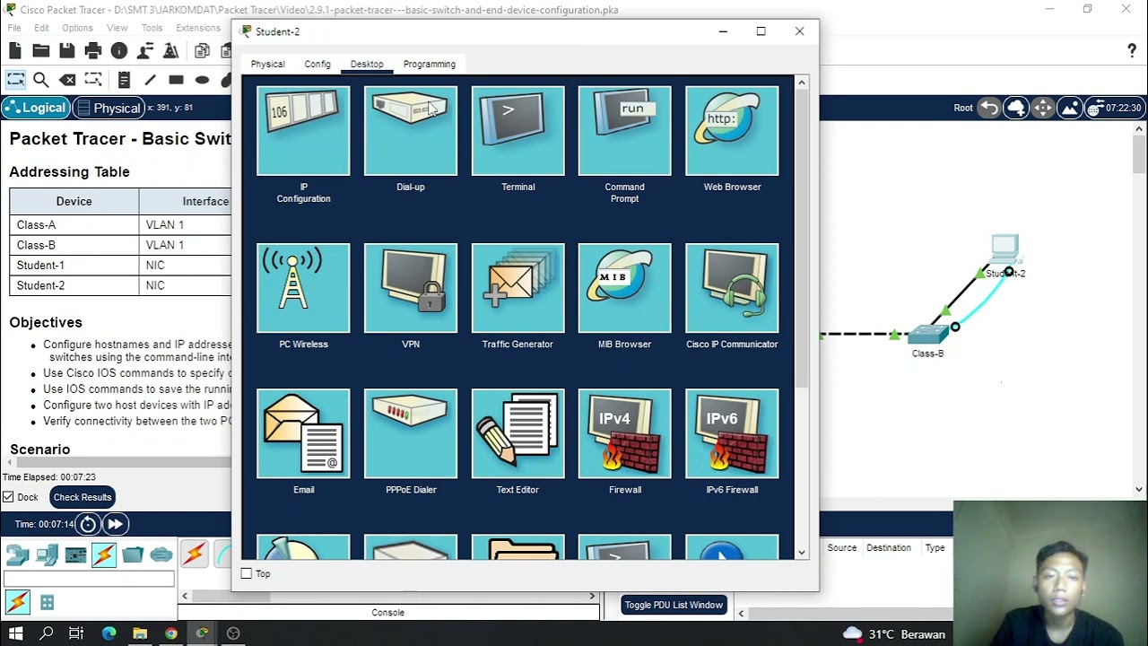 2.9.1 - Packet Tracer – Basic Switch and End Device Configuration by ...