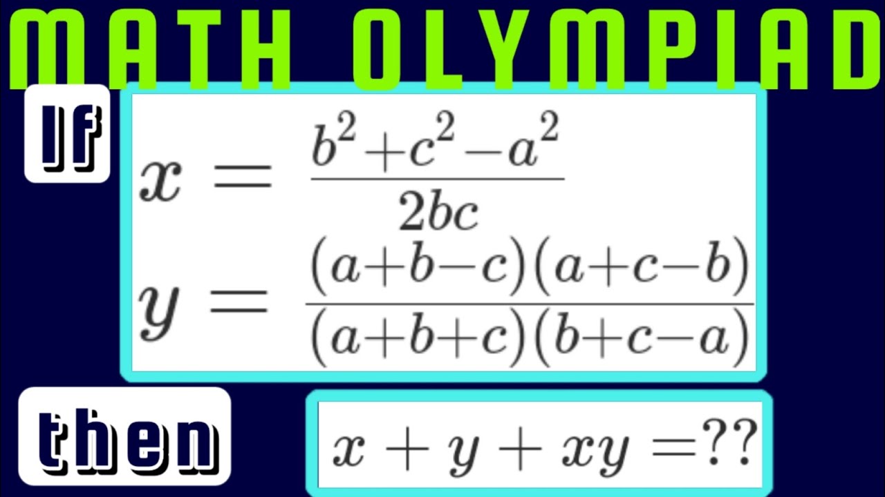 Math Olympiad:A Nice Olympiad Algebra Problem! - YouTube