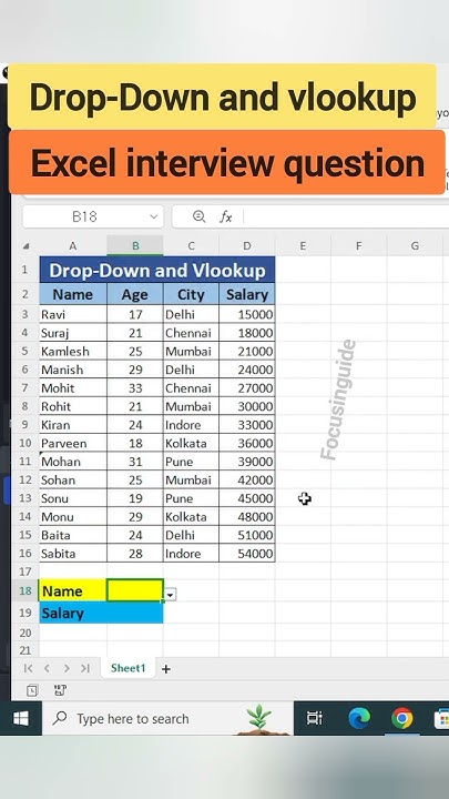 Vlookup Formula With Dropdown In Excel Tips And Tricks Focusinguide Exceltips Tutorial Shots