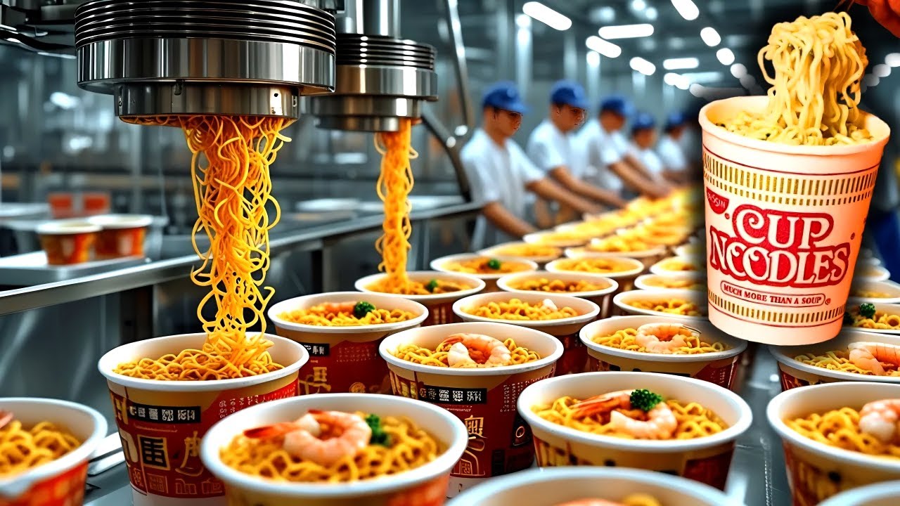 How INSTANT NOODLES Are Made in Factory 🍜 INSTANT NOODLES Factory ...