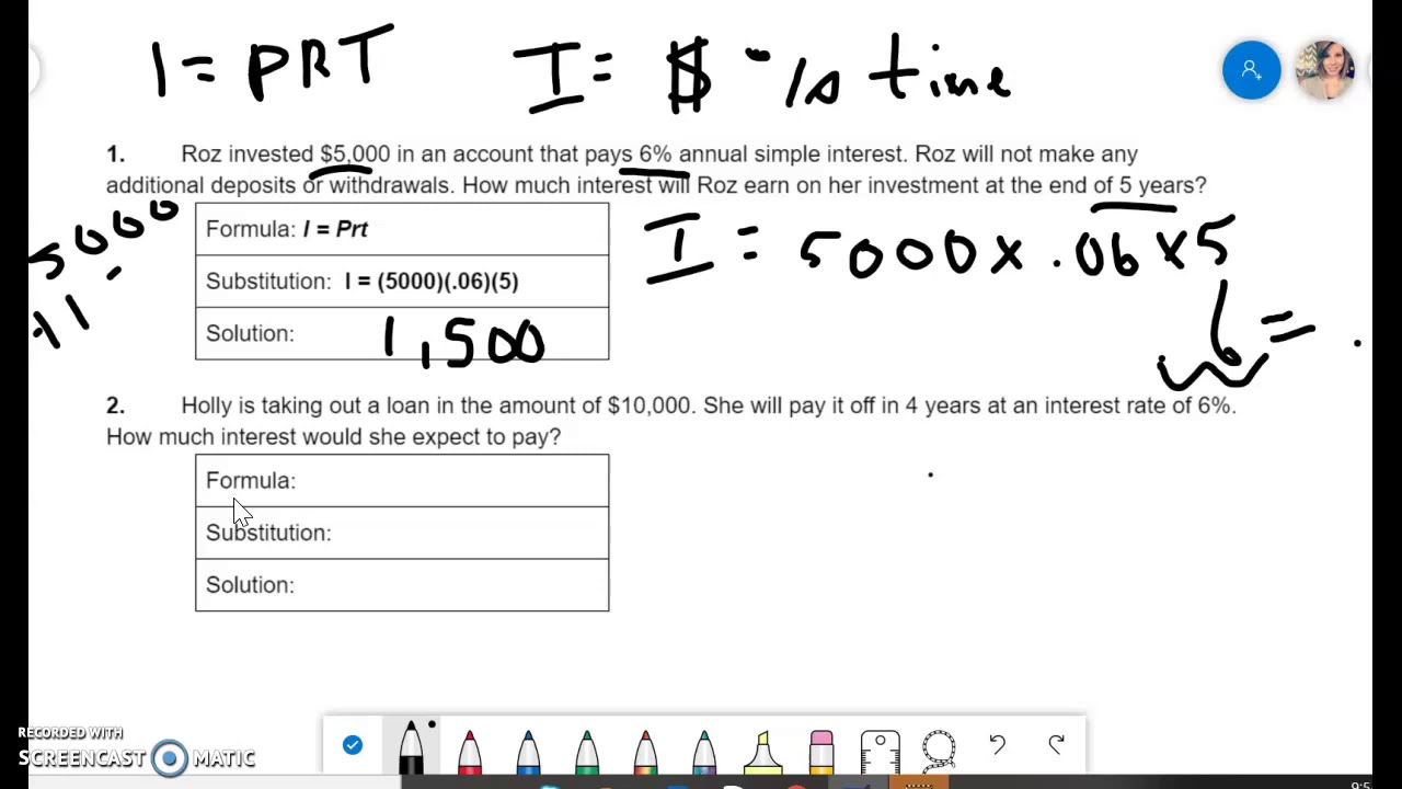 simple interest 8th grade - YouTube