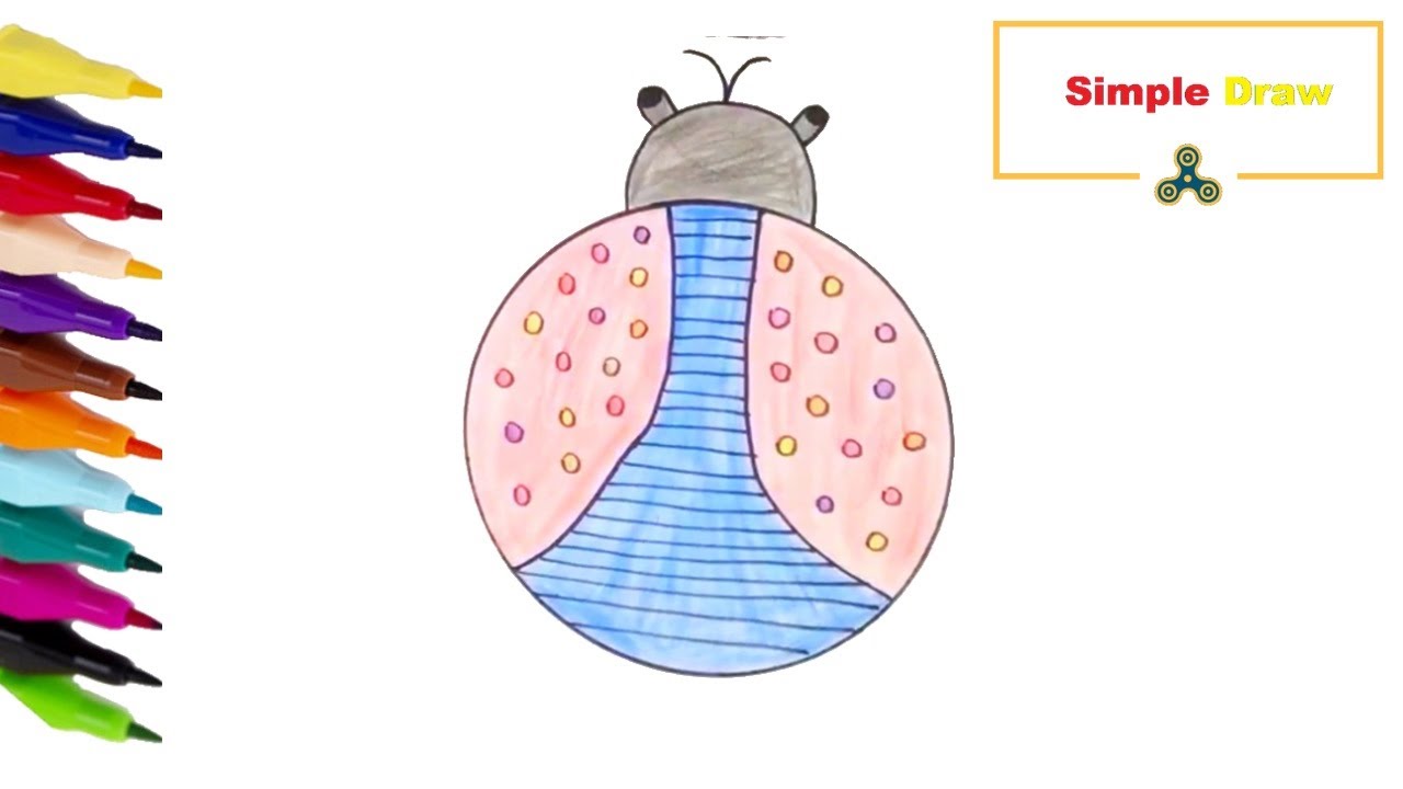How to draw a colorful bug - YouTube
