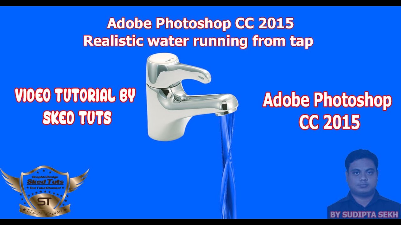 Realistic water running design from tap in adobe Photoshop CC 2015 ...