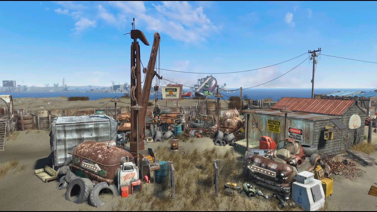 Fallout 4 - Scrapyard Scavenging Post - Nordhagen Beach - YouTube