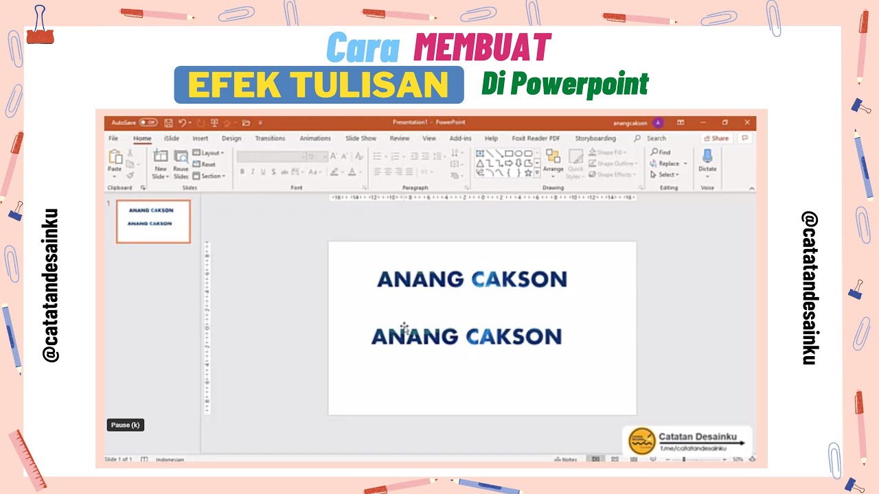 TUTORIAL POWERPOINT - MEMBUAT EFEK PADA TULISAN HANYA DENGAN POWERPOINT ...